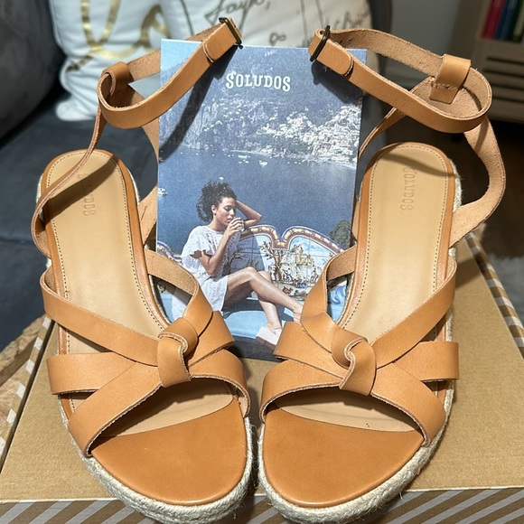 Soludos | Shoes | Soludos Charlotte Wedge Leather Tan Size Wore Twice ...